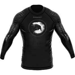 Rashguard męski czarny kruk długi rękaw - SMMASH - SMMASH